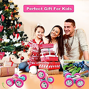 FREE TO FLY Rc Stunt Cars: Double Sided 360°Flip Rotating 4WD Race Car Toy For Outdoor & Indoor for 6 7 8 9 10 11 12 Year Old Girls Boys Birthday Gift for Kids Ages 6+