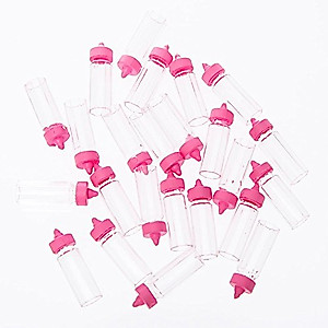 Mini Baby Plastic Bottles - 1", Pink, 24 Pcs