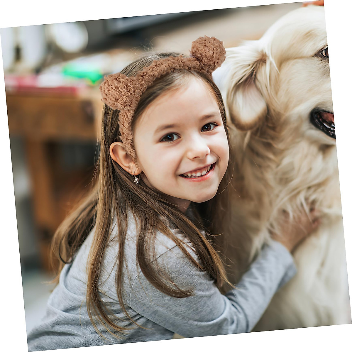 FUNOMOCYA 6pcs Cute Bear Ears Headband Bear Ears Head Bands Cute Headbands Face Washing Hair Hoops Cartoon Resin Issue Card Fluffy Hair Hoops Bear Ears Headdress Lovely Headdress