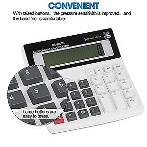 Calculator, BviFioX Desk Calculator, 12 Digit Large LCD Display, Solar and Battery Office Calculator, Large Keys, Standard Function for Daily Use in Home and Office (CT-200ML)