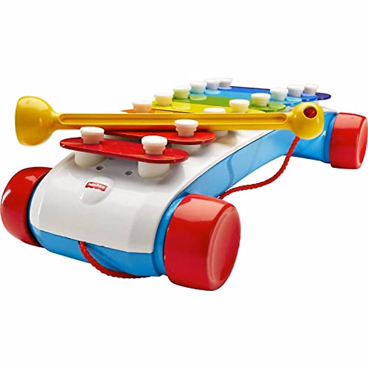 Fisher-Price Toddler Pull Toy, Classic Xylophone Pretend Musical Instrument with Mallet and Rolling Wheels for Ages 18+ Months