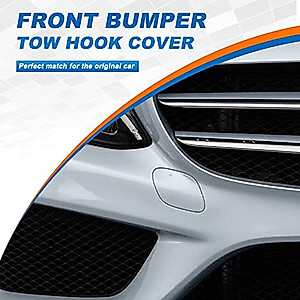 CZShiYue Front Bumper Tow Hook Cover Towing Eye Cap Fit for Mercedes-Benz W205 C-Class Sedan C300 C400 C43AMG 2015 2016 2017 2018 A2058850724 (Black, Right Passenger Side)