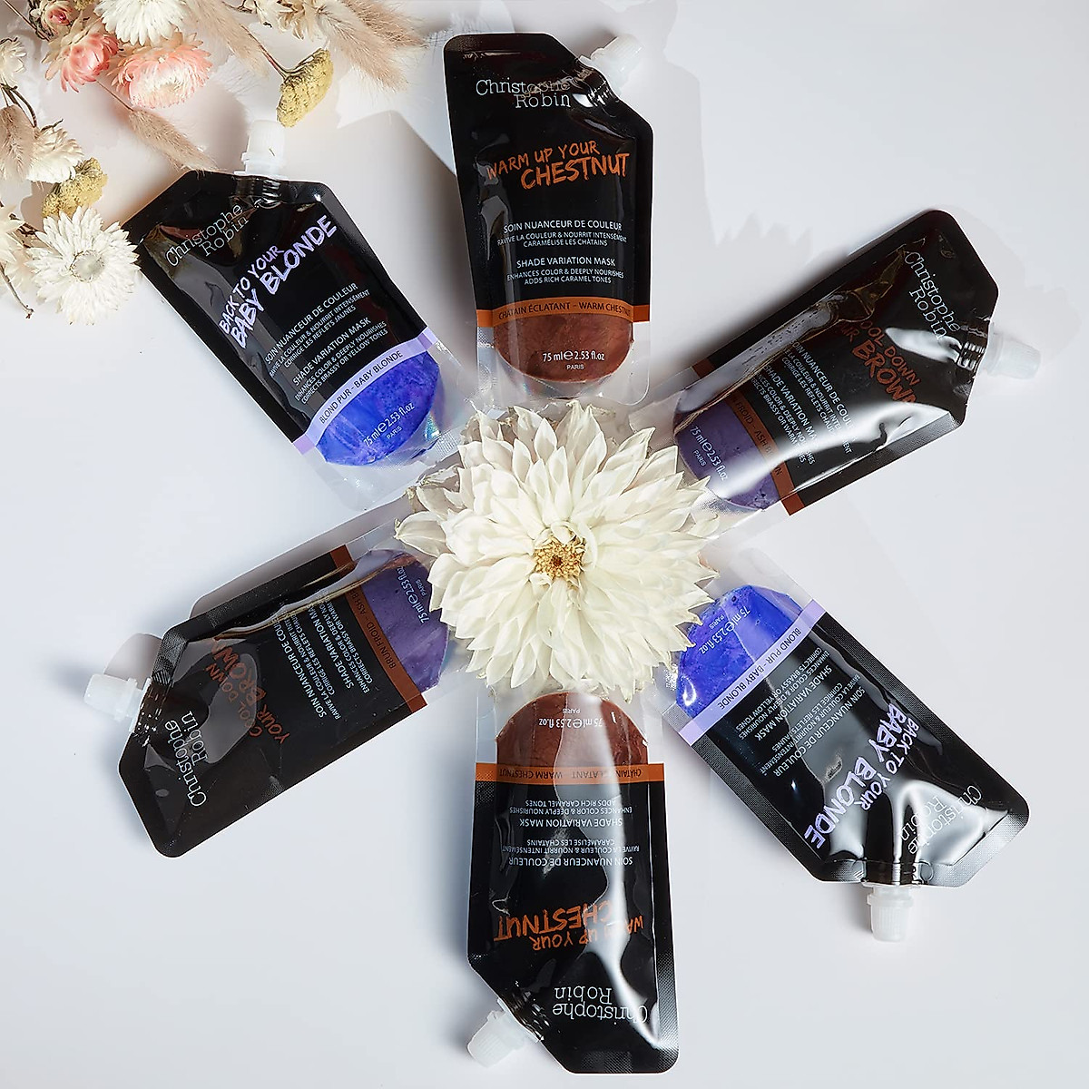 Christophe Robin Shade Variation Mask - Baby Blonde - Purple Hair Treatment for Neutralizing Brassy and Yellow Tones - Travel Size, 2.53 fl. oz