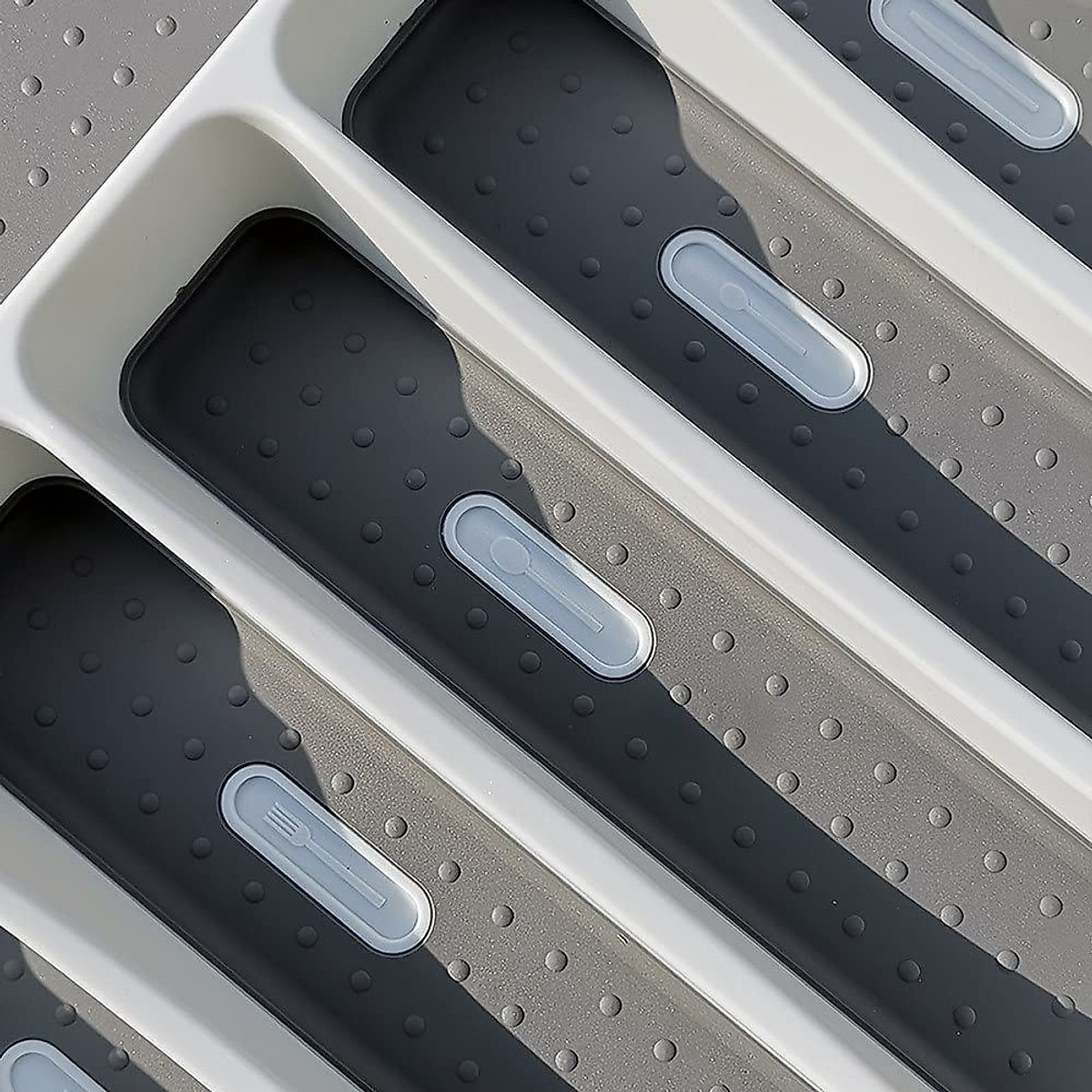 MengK Drawer Organizer Cutlery Tray Silverware Utensil Storage 6 Sections for Kitchen Office Dinning Room