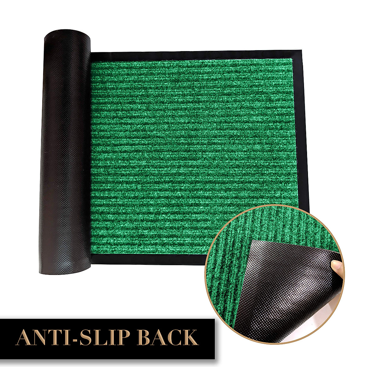 LuxUrux Durable Rubber Door Mat - Heavy Duty, Indoor/Outdoor (17'' x 30'') - Easy Clean, Waterproof, Low-Profile - Ideal for Entryways, Patios, Garages