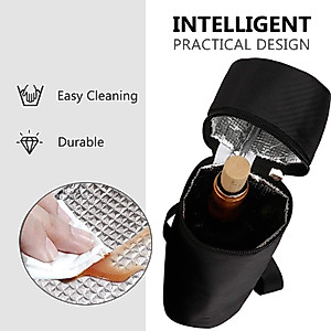Aosbos Insulated Wine Bag Water Bottle Carrier Portable Wine Cooler Bag Padded Protection Tote Bag with Shoulder Strap for Travel Picnic Purse
