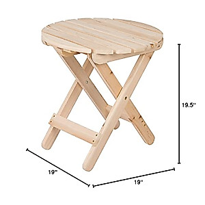 Shine Company 4108N Adirondack Round Folding Side Table – Natural