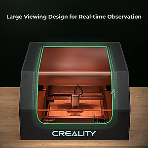 Creality Laser Engraver Enclosure, Fireproof and Dustproof Laser Cutter Protective Cover 27.5x28.3x15.7in with Fan and Pipe, Fits for Most Laser Engraver, Against Smoke, Odor, Noise and Eye Protection