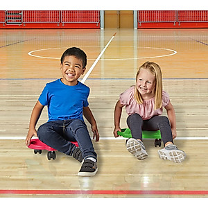 hand2mind Red Heavy-Duty Indoor Scooter Board with Handles, Floor Scooter, Sit Down Scooter, Gym Activities for Kids, Indoor Recess Games, Sport Scooters, Physical Education Equipment, Gross Motor Toy