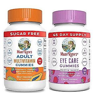 Adult Multivitamin Multimineral Gummies & Eye Care Gummy Vitamins Bundle by MaryRuth's | Vitamin C, Vitamin D and E | B Vitamins | Biotin | Zinc | Supplements for Eye Health, Vegan, Non-GMO