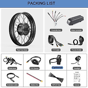 BAFAGN 48V 750W Ebike Conversion Kit for 26"Snow Fat-Tire Bike,Rear Wheel Brushless Hub Motor Fat Tire Electric Bicycle Conversion Kit with LCD Display(No Battery)