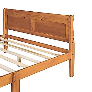 Harper & Bright Designs Full Bed Frame with Headboard and Footboard, Full Size Platform Bed, Wood Kids Full Size Bed Frame for Boys, Girls,No Box Spring Needed,Oak