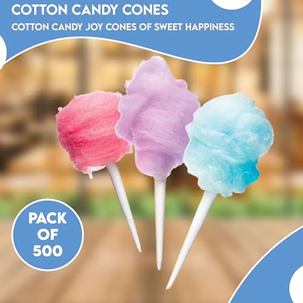 Plain Cotton Candy Cones - Package of 500ct