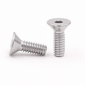 KINJOEK 100 Packs 1/4-20 x 3/4 Inch Flat Head Socket Cap Screws, Allen Hex Socket Drive Countersunk Bolts, 304 Stainless Steel 18-8, Full Thread, Bright Finish, Heavy Duty Hexagon Machine Screw