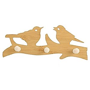 Tyenaza Coat Rack Wall Mounted, Wall Hooks Coat Hooks Towel Hook, Cute Shape 3 Hooks Door Hanger for Home Decorative Wall Hanging Hook (3 Hook Bird)