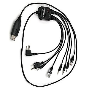 Fumei 8 in 1 Computer USB Programming Cable Compatible with Kenwood Motorola Yaesu Vertex Icom TYT HYT Handheld Radio and Mobile Radio