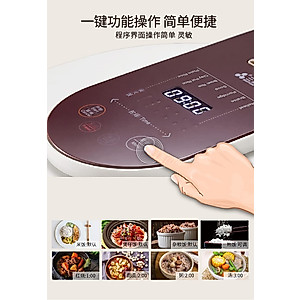SanYuan Rice Cooker w/Ceramic Inner Pot, 3L Multi-function Cooker, Soup, Congee, and Porridge, Healthy Ceramic Pot, Cook Up to 5Cups Uncooked Rice, CFXB30PC-A10, White, 3L, 5Cup