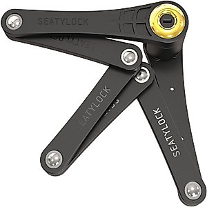 FoldyLock Forever Folding Bike Lock - Patented Sleek High Security Sold Secure Gold Bicycle Lock - Heavy Duty Anti Theft Smart Guard with Keys - 90cm
