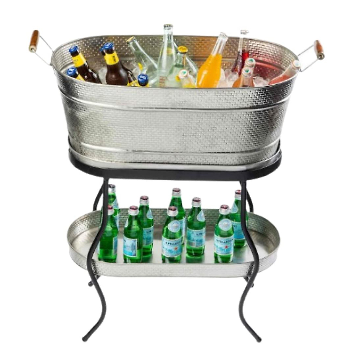 TableCraft Products GTSS2313N 12.75 Gall Brickhouse Beverage Tub Set,Silver