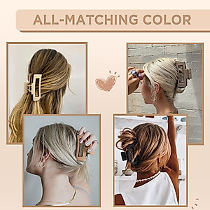 Wekin Hair Clips, Large Hair Claw Clips - 8 Pack, 4.3" Clips for Women & Girls, Strong Hold Matte Claw Hair Clips for Thick & Thin Hair, 4 Neutral Colors (Cream, Beige, Dark Brown, Black)