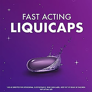 ZzzQuil, Nighttime Sleep Aid LiquiCaps, 25 mg Diphenhydramine HCl, No.1 Sleep-Aid Brand, Non-Habit Forming, Fall Asleep Fast, 48 Count