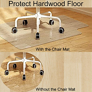 Office Chair Mat for Hardwood Floor 48"x 30" Heavy Duty Hard Floor Chair Mat, Transparent Floor Mats Computer Chair Mats Anti-Slip Wood/Tile Floor Protector for Home Office
