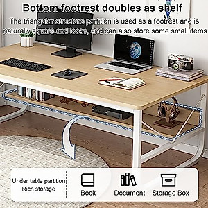 Computer Desk with Shelves, Executive Desk Writing Table Modern Simple Study Desk with Bookshelf,pc Work Table Workstation for Home Office(100x60x73cm(39x24x29in), Pear Wood)
