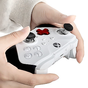 Metal Replacement Thumbsticks for Xbox Elite Controller Series 2 Core,Component Pack Includes 4 Swap Magnetic Joysticks,4 Paddles,1 Standard D-Pads, Accessories Parts for Xbox One Elite 2(Red)