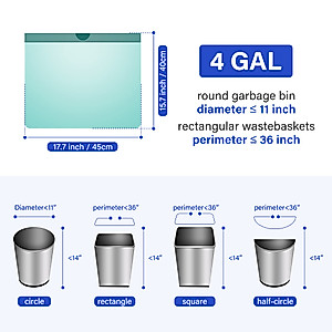 Envfender Compostable Trash Bags 4 2.6 Gallon Drawstring Biodegradable Trash Bags 100% Compost Small Trash Bags for Kitchen Bathroom Office ASTM D6400 BPI Certified Green