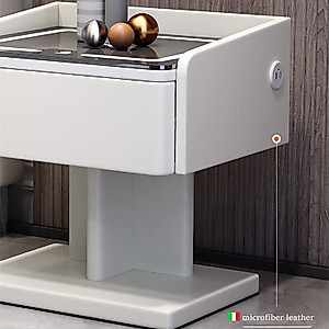 DLOETT Creative Smart Bedside Table with Wireless Charging Style USB Bedroom Nightstands LED Light Side Cabinet (Color : Black-JoJo's Bizarre Adventure1, Size : E)