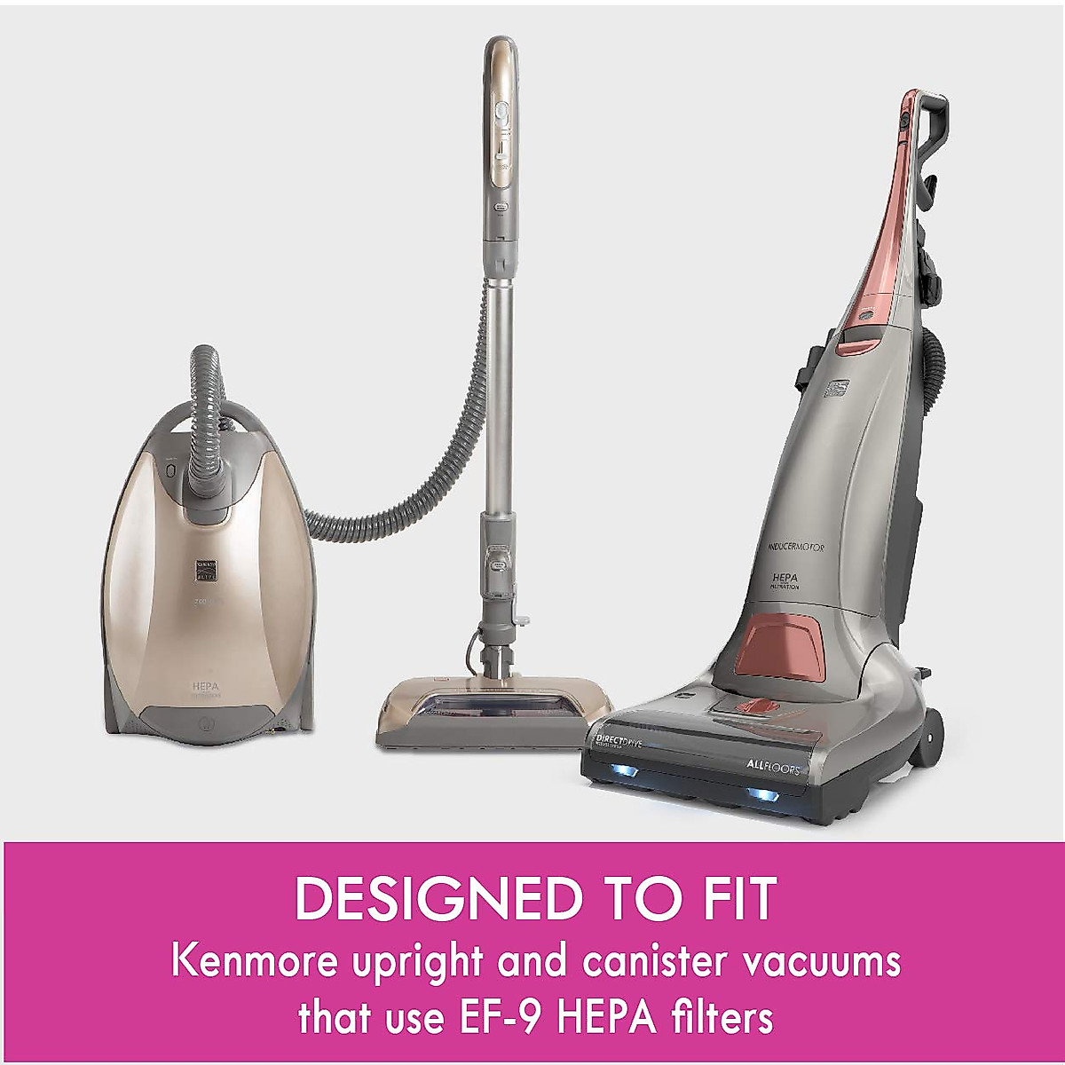 Kenmore 53296 EF-9 Media Vacuum Cleaner Exhaust Filter for Upright and Canister Vacuums, White