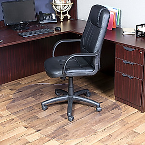 Evolve 36" x 48" Clear Office Chair Mat with Rounded Corners for Hard Floors, Made in The USA, 15150630