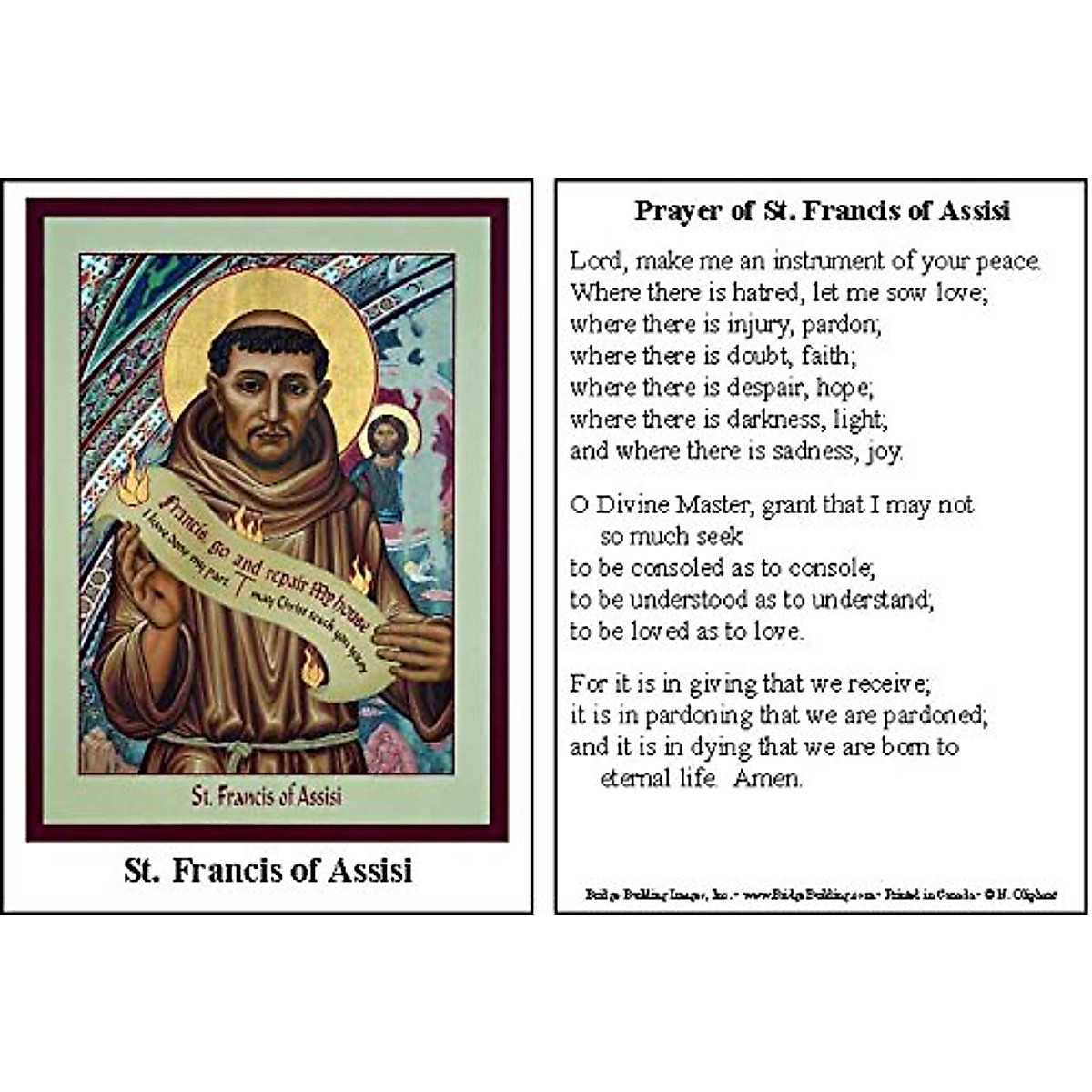 St. Francis of Assisi Peace Prayer Cards - Set of 100