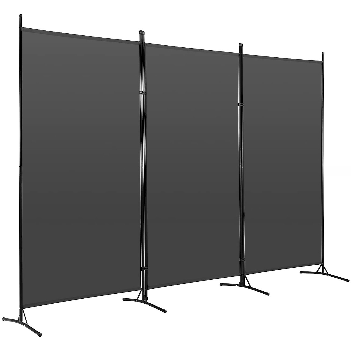 Room Divider 3 Panel Folding Privacy Screen 5.9FT Partition Room Separators with Metal Frame Portable Freestanding Room Dividers Indoor Wall Dividers for Studio Office, Dining Room, Grey