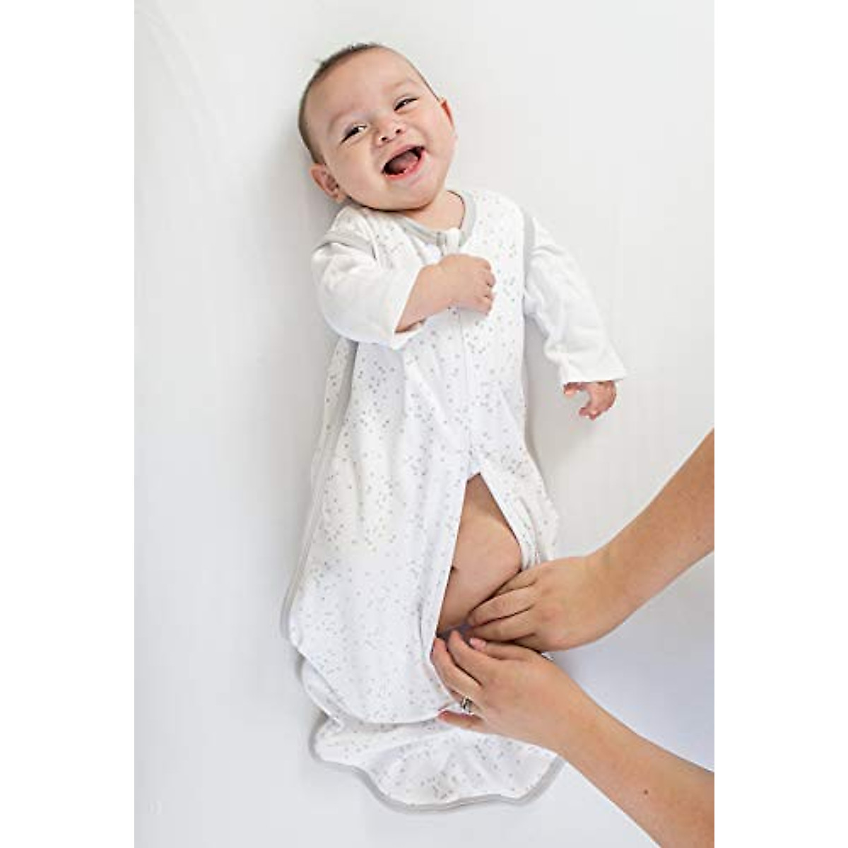 Amazing Baby Cotton Sleeping Sack, Wearable Blanket with 2-way Zipper, Sterling Confetti, Medium (6-12 mo)