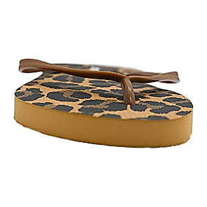Old Navy Flip Flop Sandals for Women, Great for Beach or Casual Wear (8 Leopard)