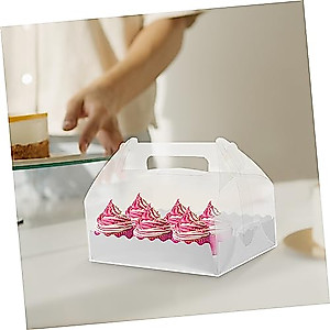 ULTECHNOVO 10pcs Box Mini Dessert Containers Clear Cake Box Plastic Dessert Containers Cupcake Carrier Cupcake Boxes Mini Cake Boxes for Cake Portions Bakery Box Dessert Storage Box Paper Cup