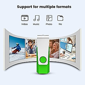 RAOYI 10 Pack 8GB USB Flash Drive, USB 2.0 Swivel Metal Memory Stick Thumb Drives Pen Drive Jump Drive for Data Storage (4 Mixed Color)