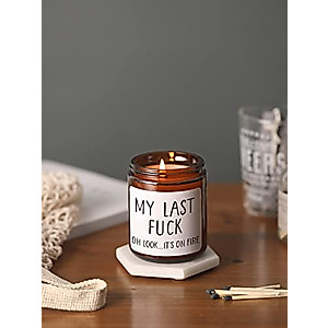 Funny Gifts for Women,My Last F Scented Soy Candle for Her Him, Funny Birthday Gift for Friends BFF, Bestie