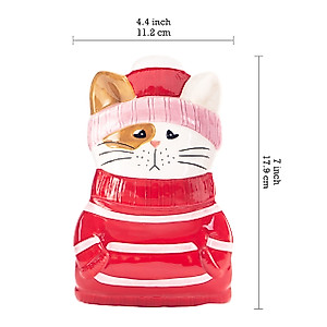 Bico Knitted Kitten Ceramic Spoon Rest, Microwave and Dishwasher Safe