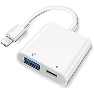 [Apple MFi Certified] Lightning to USB Camera Adapter for iPhone, USB OTG Adapter with Fast Charging Port Portable Compatible with iPhone/iPad/Card Reader/USB Flash Drive/Keyboard/Mouse Plug and Play