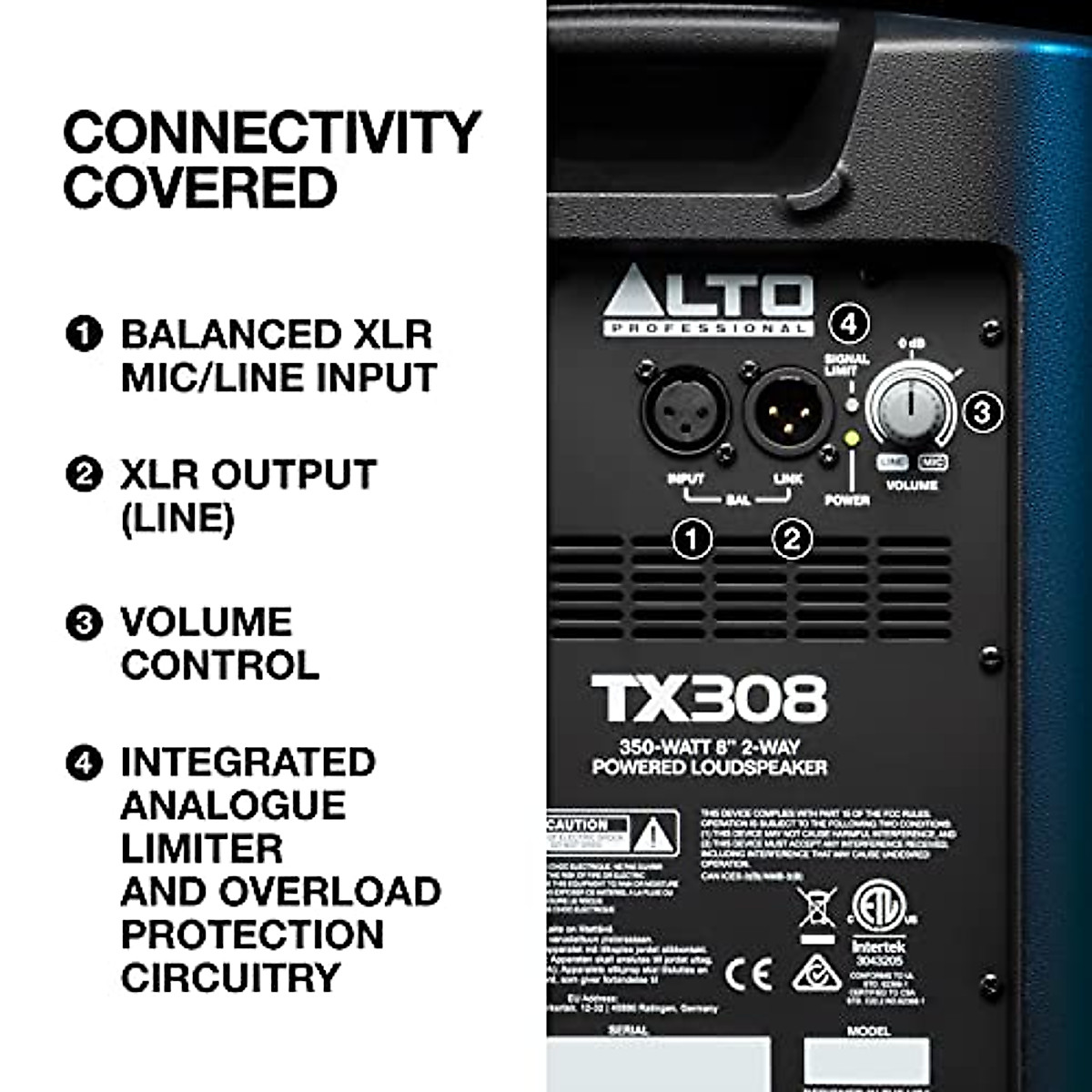 Alto Professional TX308 – 350W Powered DJ Speakers, PA System with 8" Woofer for Mobile DJ and Musicians, Small Venues, Ceremonies and Sports Events