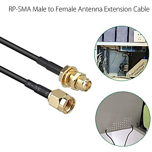 JOINSI 5-Pack 10ft WiFi Antenna Extension Coaxial Cable RP-SMA Male to RP-SMA Female for WiFi LAN WAN Router Bridge Antenna Security IP Camera Signal Booster Repeater Wireless Network Card Adapter