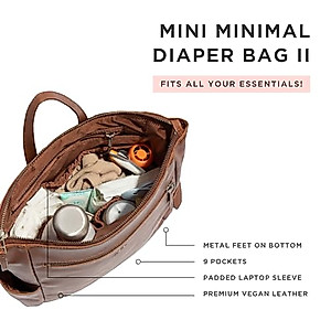 Freshly Picked Mini Minimal Diaper Bag Backpack, Amber