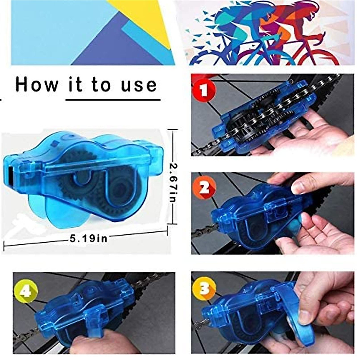 focopot Bike Cleaning Kit (9pcs), Including Chain Cleaner for Cycling,Bicycle Clean Brush Tools for Mountain/MT/Road/BMX Bike