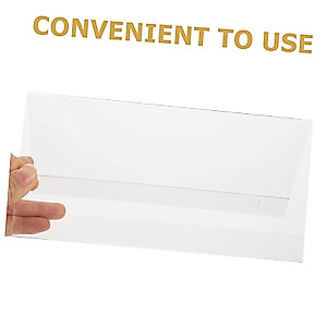 5Pcs Conference Board Wedding Sign Holders for boss Clear Name Cards Table Number Holders Plastic Tent Holder Wedding Place Cards Table Tent Cards Acrylic Desk Blank Banquet