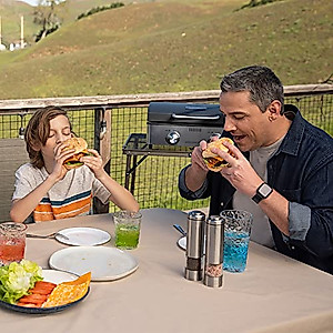 Monument Grills Portable Table Top Griddle, Flat Top Propane Gas Grill Griddle 22 inch 2-Burner 15,000 BTUs 312 sq. in. for Outdoor Cooking Camping, Black