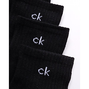 Calvin Klein Men's Socks - Cushioned Above Ankle Athletic Mini-Crew Socks (6 Pack), Size 7-12, Solid Black