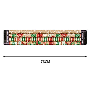 RUSPEPA Christmas Wrapping Paper, Kraft Paper - Snowflakes, Red and Green Stripe and Christmas Greetings - 4 Rolls - 30 inches x 10 feet per Roll