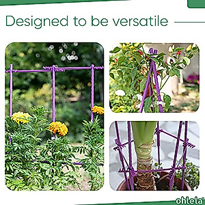 Large Tomato Cages for Garden - 6.5ft (Up to 80 Inches) Heavy Duty Tomato Cages for Vine, Vegetables, Fruits & Flowers with Adjustable Stake Arms - Tomato Stakes with 20Pcs Plant Clips